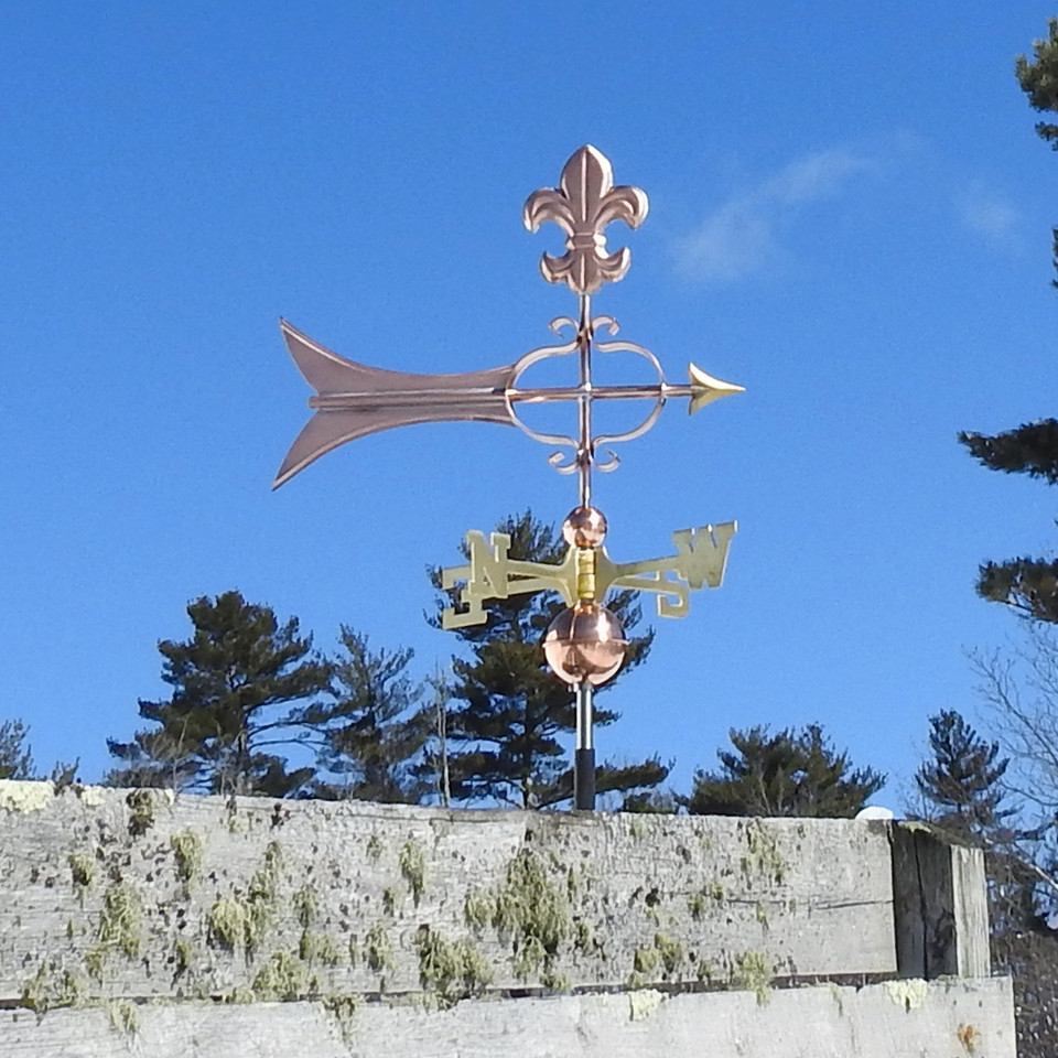 Victorian Arrow Weathervane with Fleur de Lis - Made in USA