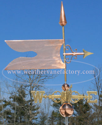 Simple Banner/Flag Weathervane - Made in USA - Since 1971