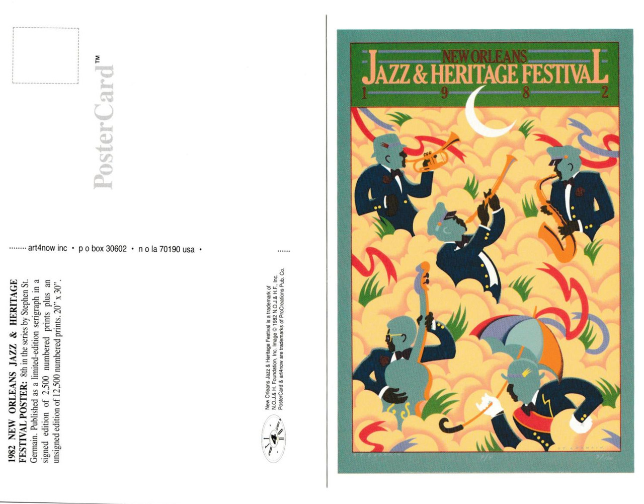 1982 New Orleans Jazz Festival Poster Post Card