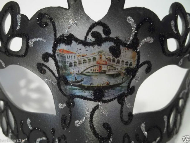 Black Silver Crown Prince Mardi Gras Masquerade Mask