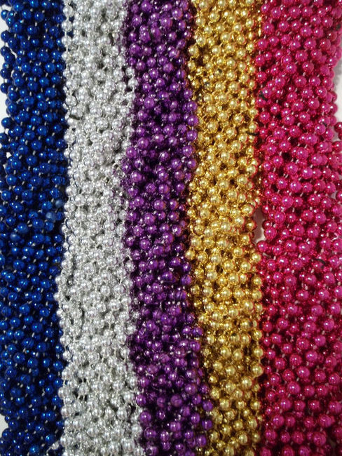 60 Spring Break Mardi Gras Beads Party Favors Metallic Necklaces 5 ...