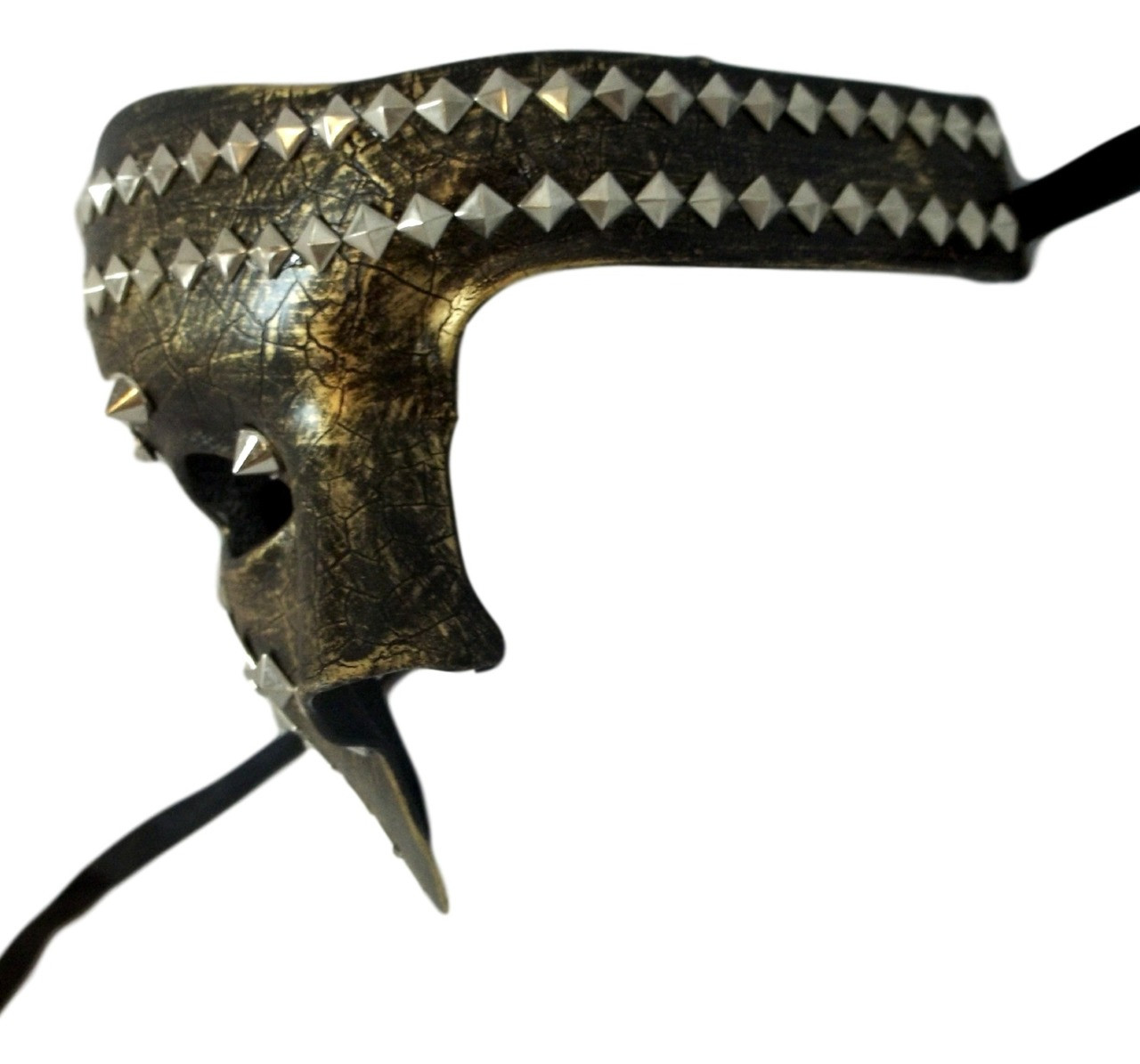 Bronze Steam Punk Metal Stud Phantom Half Face Halloween Masquerade Mask
