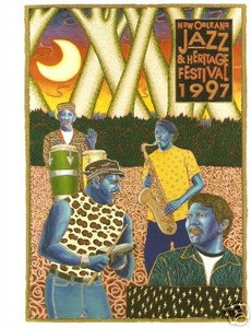 1997 New Orleans Jazz Festival Poster Post Card Neville