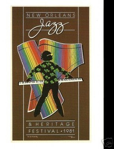 1981 New Orleans Jazz Festival Poster Post Card Postcard
