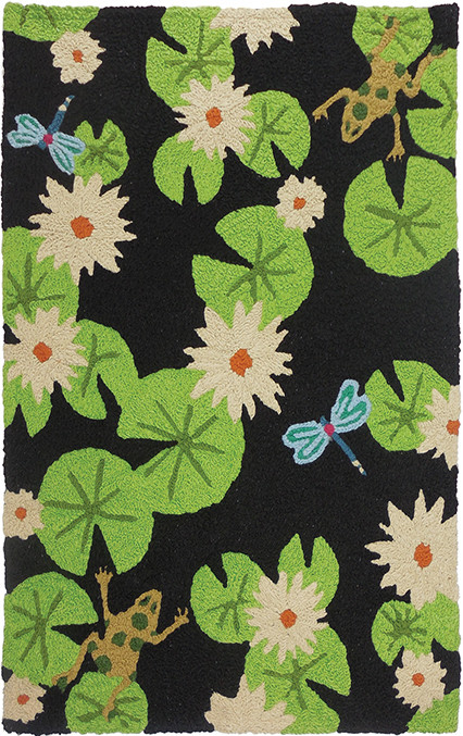 Lily Pad & Frogs Indoor & Outdoor Area Rug, 58" x 78" - Seaside ...