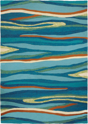 Ocean Waves Indoor & Outdoor Area Rug, 8' x 10' - Seaside Treasures ...