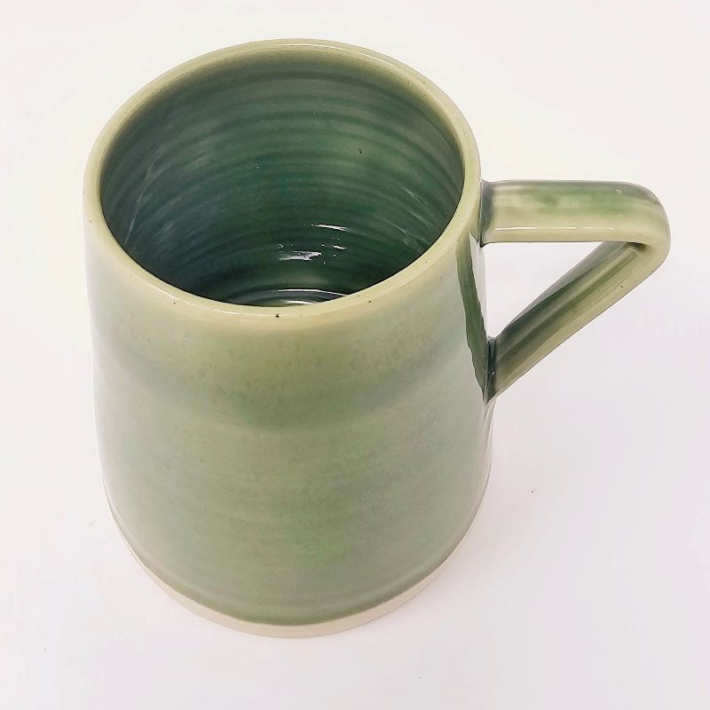 Handmade Green Celtic Pottery Mug | ShamrockGift.com