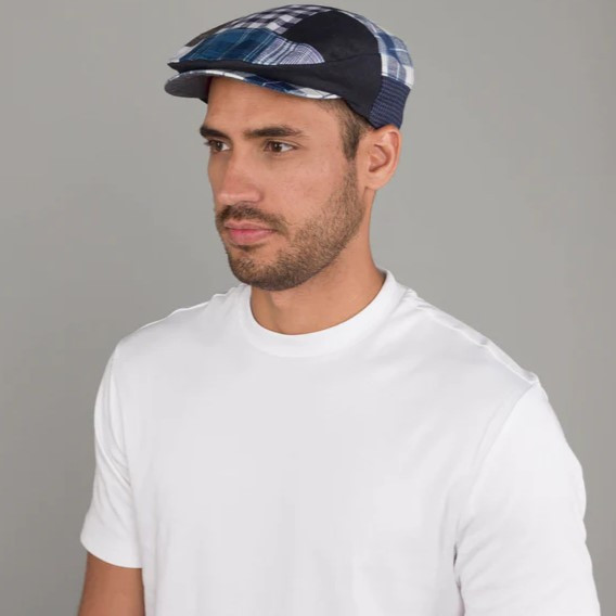 Patchwork Linen Irish Flat Cap | ShamrockGift.com