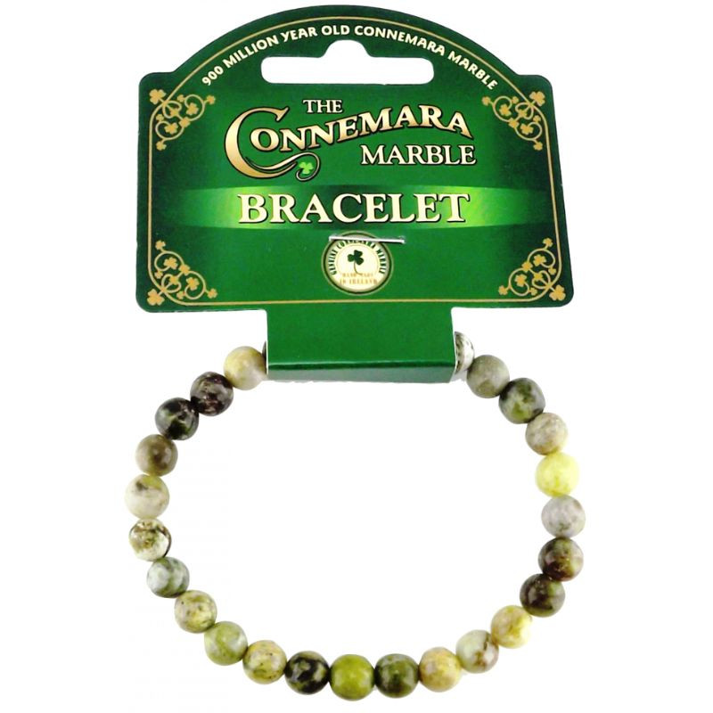 Authentic Green Connemara Marble Stretch Bracelet | ShamrockGift.com