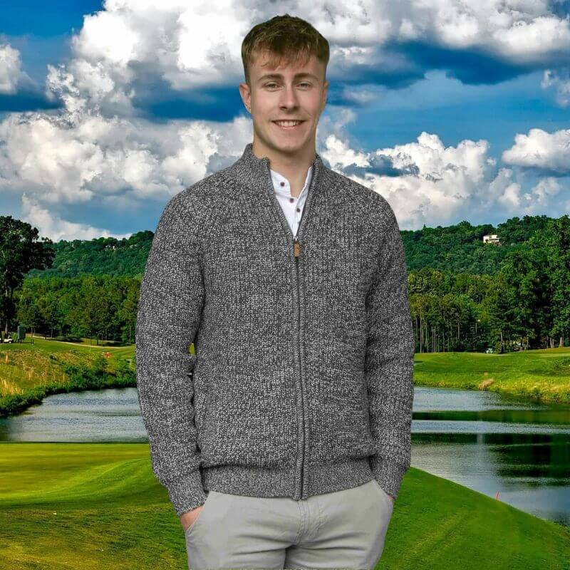 Men's Full Zip Irish Fisherman Rib Knit Cardigan | Fast US Shipping