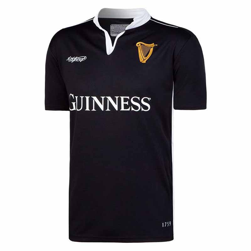 Classic Black Guinness Rugby Shirt Made with 100% Cotton Tee | Moisture ...