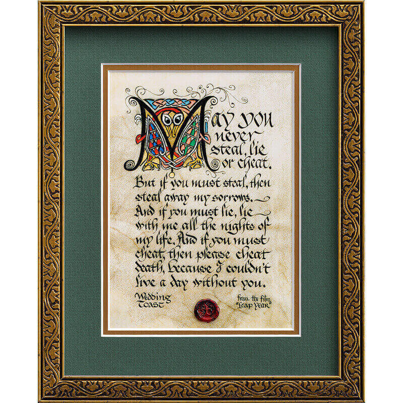 Irish Wedding Toast Wall Art | ShamrockGift.com