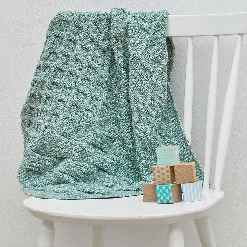 Knit Patch Cot Throw | Carraig Donn | Shamrockgift.com