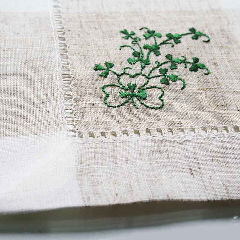 Irish Linen Shamrock Emroidered Table Runner | ShamrockGift.com