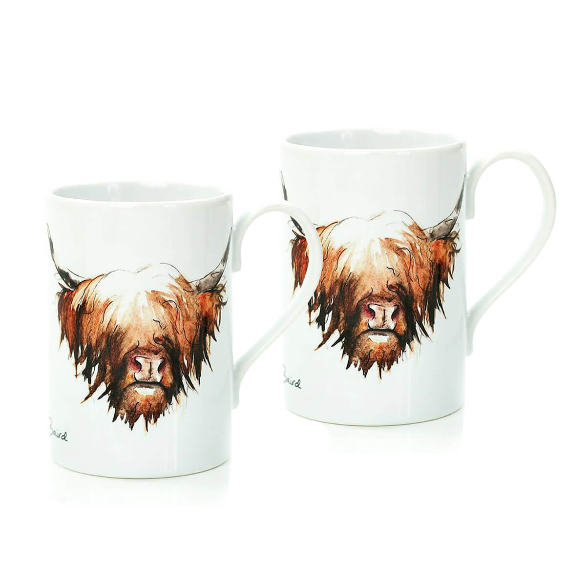 Highland Cow Porcelain 2 Mugs Set | ShamrockGift.com