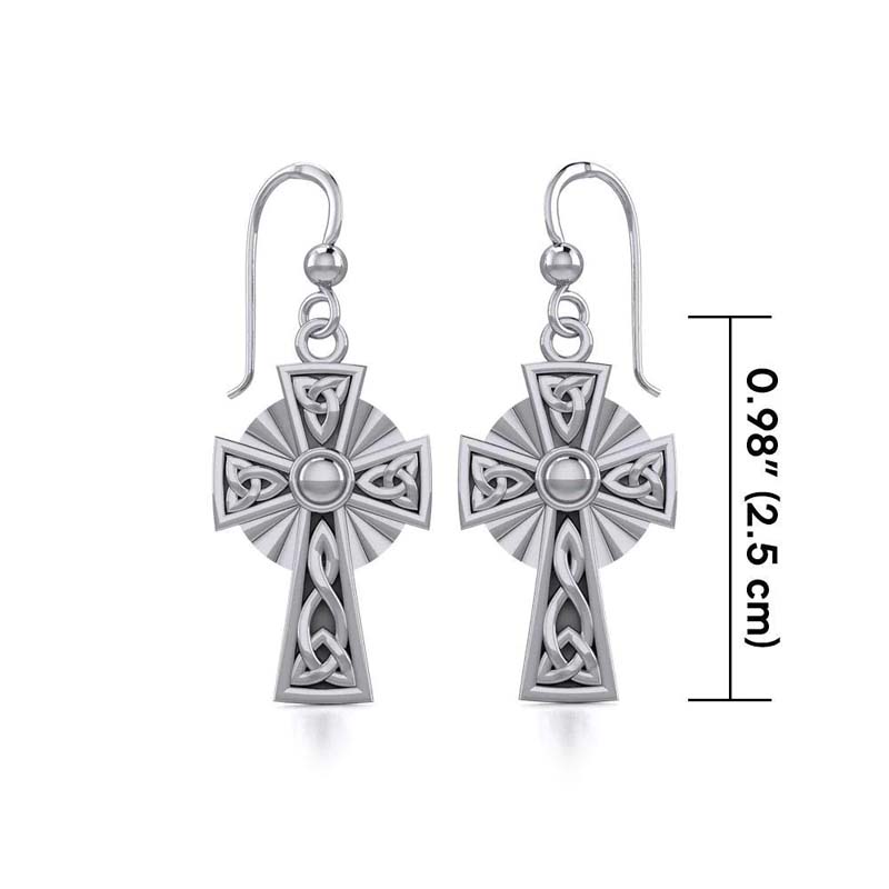 Celtic Cross Silver Earrings | Shamrockgift.com