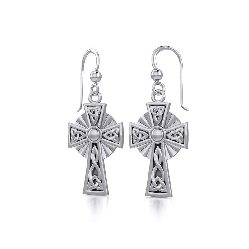 Celtic Cross Silver Earrings | Shamrockgift.com