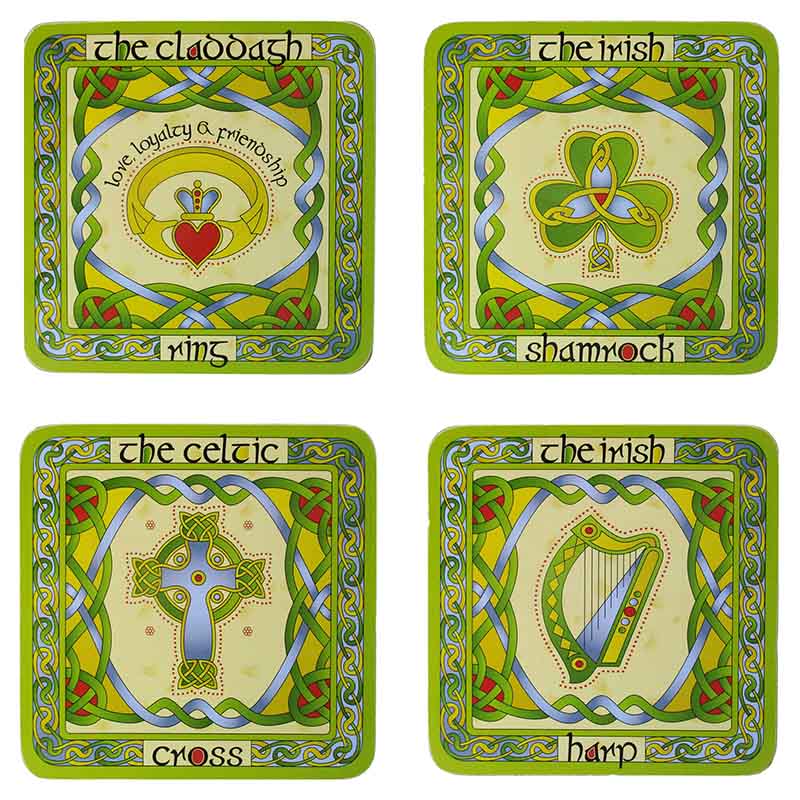 Irish Weave Coasters with 4 Cork Based Irish Coaster Set | Royal Tara ...