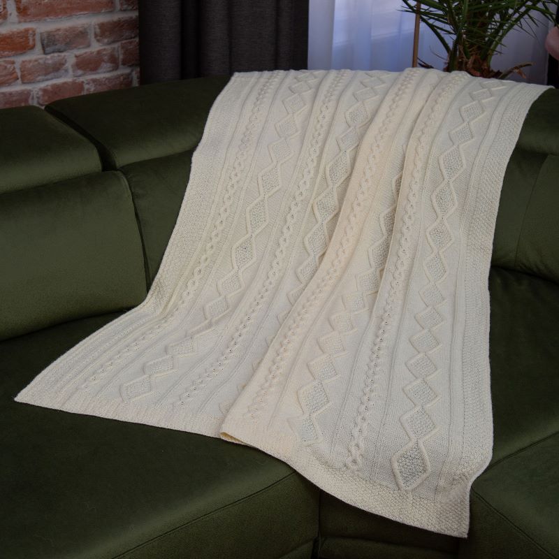 Diamond Irish Wool Throw ShamrockGift.Com