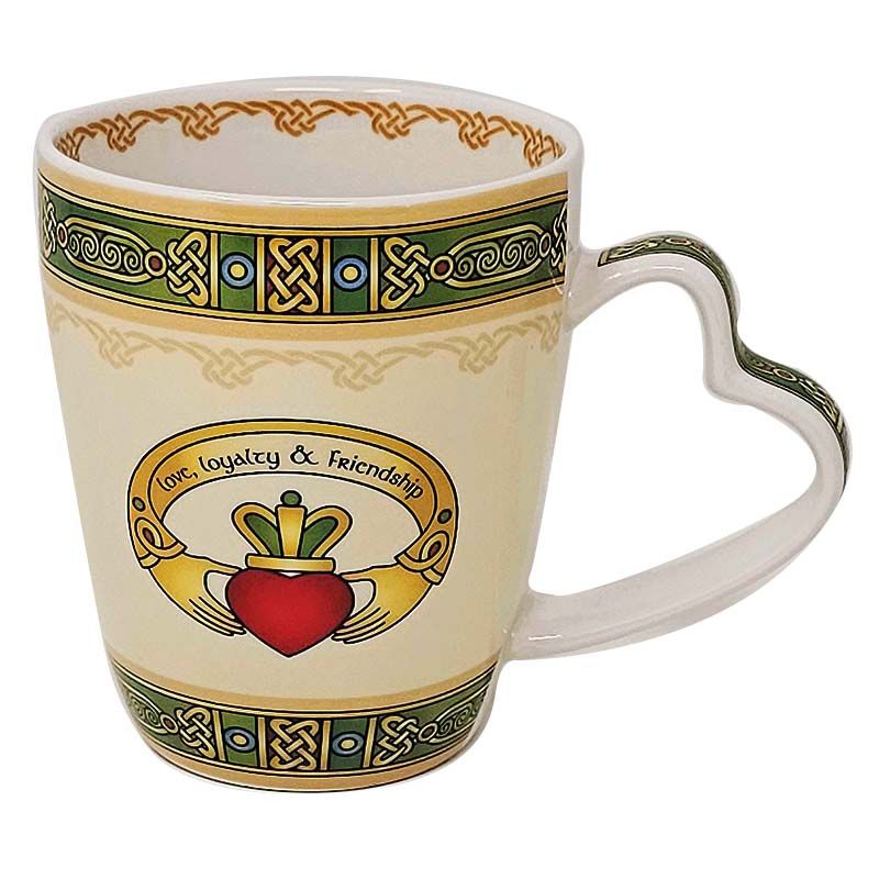 Exclusive Irish Claddagh Ring Coffee Mug | 100% Bone China | Celtic Design