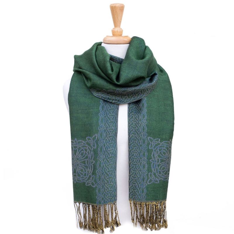 Trinity Knot Green Irish Scarf | ShamrockGift.com