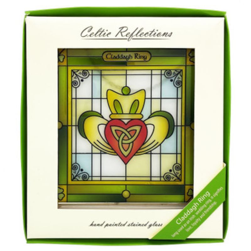 Claddagh Ring Irish Stained Glass | ShamrockGift.com