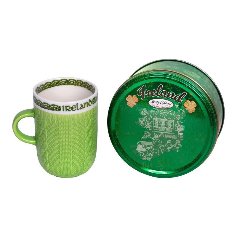 Aran Designed Mug & Irish Shortbread Set | Fast US Shipping
