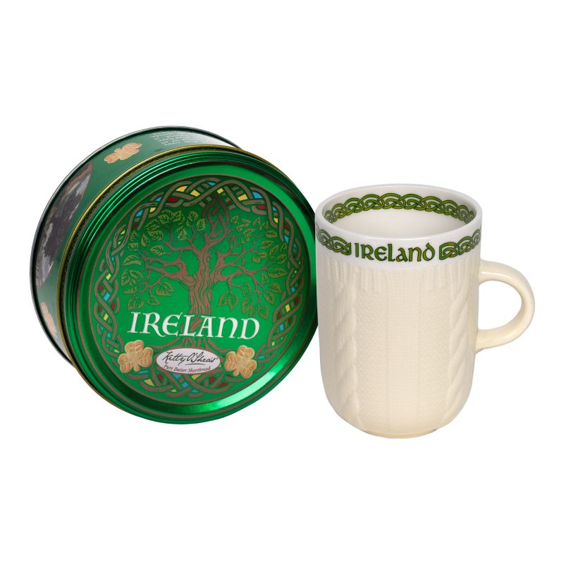 Aran Designed Mug & Irish Shortbread Set | Fast US Shipping