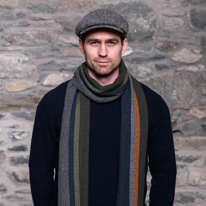 Mucros Weavers Kerry Herringbone Tweed Flat Cap | ShamrockGift.com
