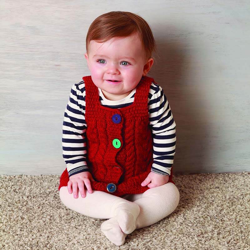 Baby Button Down Winter Woollen Dress | Carraig Donn | Shamrockgift.com
