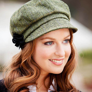 Mucros Weavers Irish Green Tweed Newsboy Hat for Women Made in Ireland ...