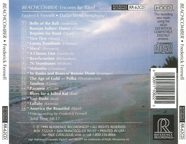 *USED* Beachcomber: Encores for Band - Dallas Wind Symphony / Frederick ...