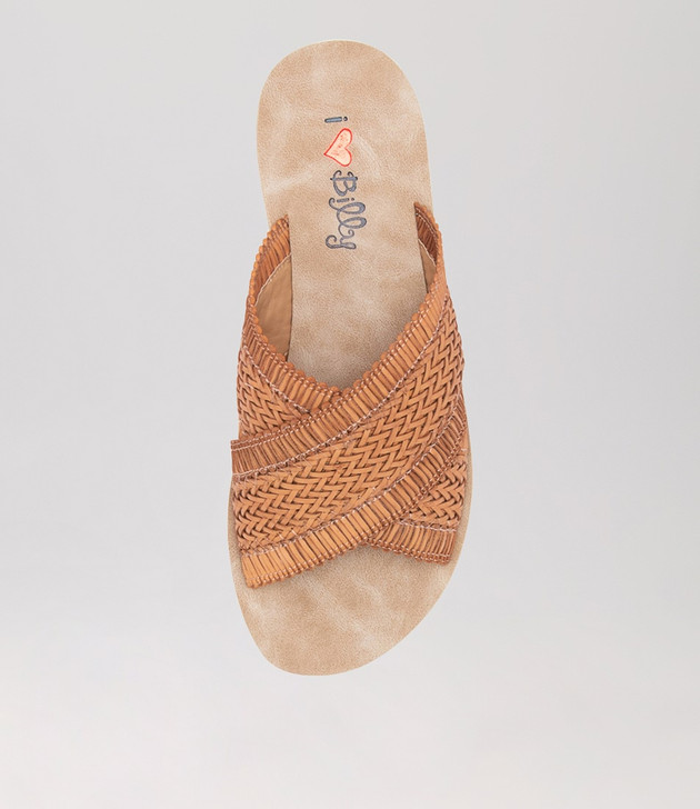 Niltie Tan Weave Slides - I Love Billy