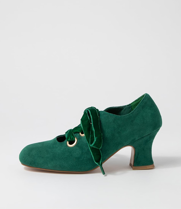 Yalanda Emerald Microsuede Heels - I Love Billy
