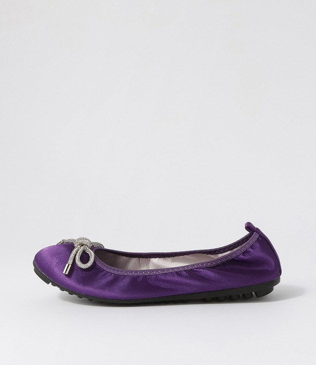 Caulder Purple Satin Ballet Flats - I Love Billy