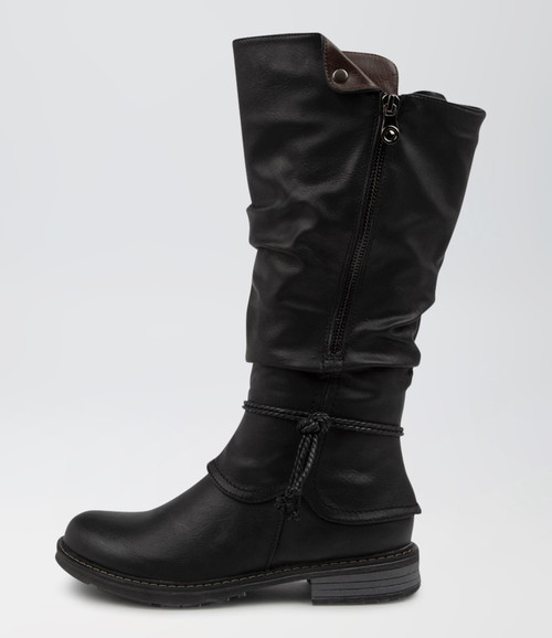 Maldivian Black Smooth Knee High Boots I Love Billy