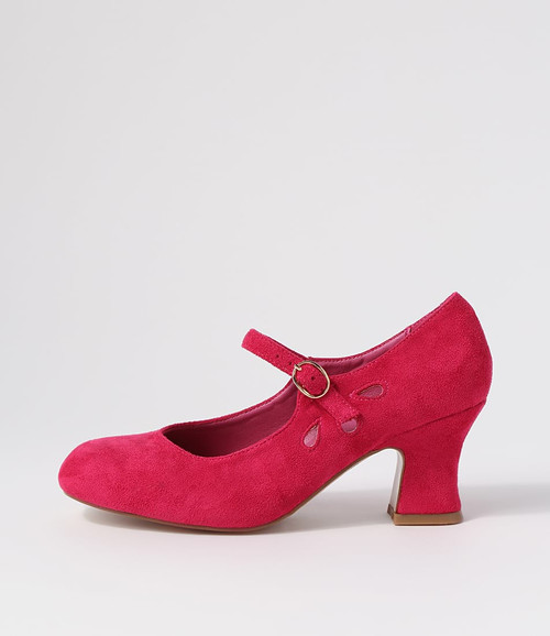 Yeats Raspberry Microsuede Heels - I Love Billy