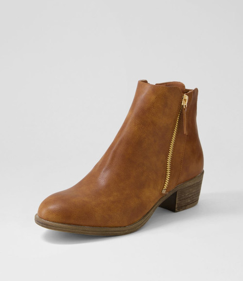 Akini Toffee Ankle Boots - I Love Billy