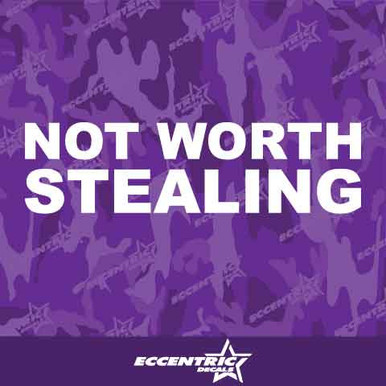 Not Worth Stealing Vinyl Decal Sticker - Eccentric Decals
