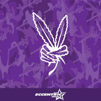 Marijuana Leaf Peace Sign Vinyl Decal Sticker - Eccentric Decals