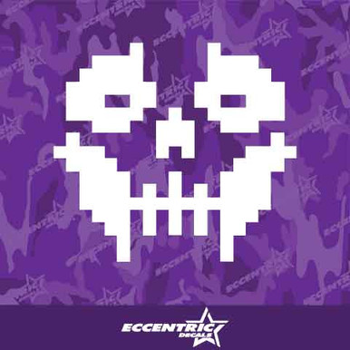 8 Bit Scary Face Vinyl Decal Sticker - Eccentric Decals