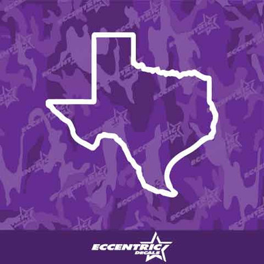 Texas State Outline Vinyl Decal Sticker - Eccentric Decals