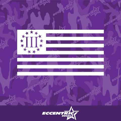Three Percenter Flag Vinyl Decal Sticker - Eccentric Decals
