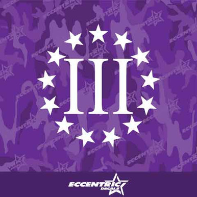 Three Percenter Vinyl Decal Sticker - Eccentric Decals