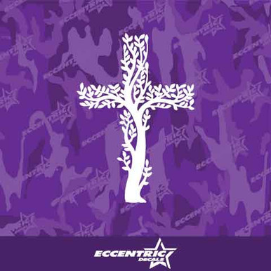 Tree of Life Cross Vinyl Decal Sticker - Eccentric Decals
