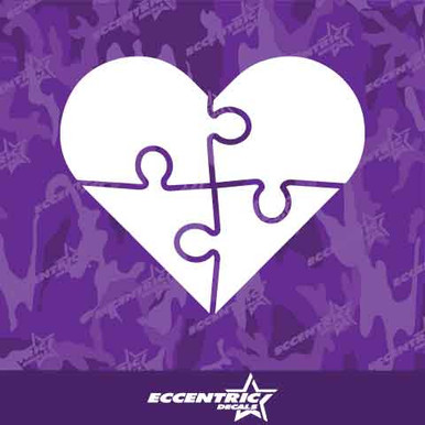 Autism Awareness Heart Puzzle Vinyl Decal Sticker - Eccentric Decals