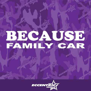 Because Family Car Vinyl Decal Sticker - Eccentric Decals
