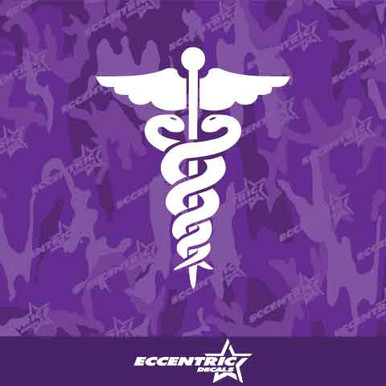 Caduceus Medical Doctor Symbol Vinyl Decal Sticker - Eccentric Decals