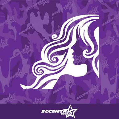 Female Hair Vinyl Decal Sticker - Eccentric Decals