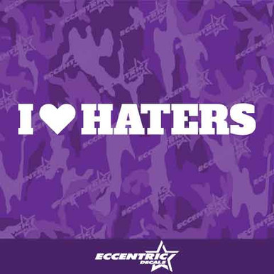 I Love Haters Vinyl Decal Sticker - Eccentric Decals